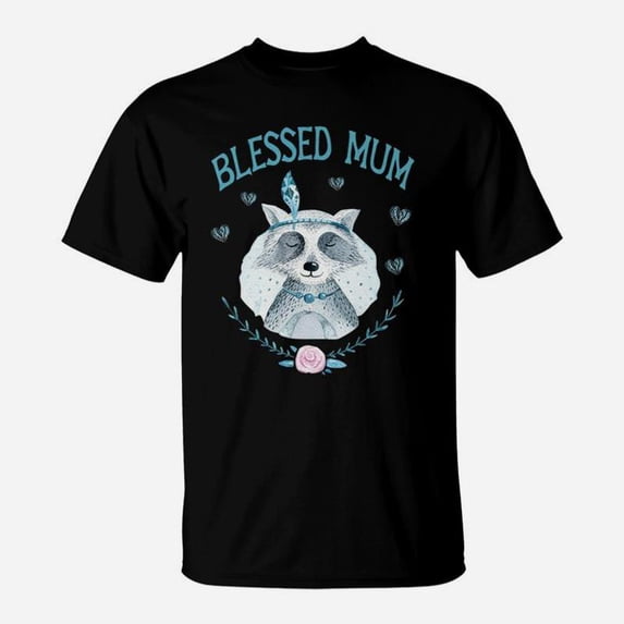 Blessed Mum Fun Raccoon Gift Idea Cute Mum Gifts TShirt - Walmart.com