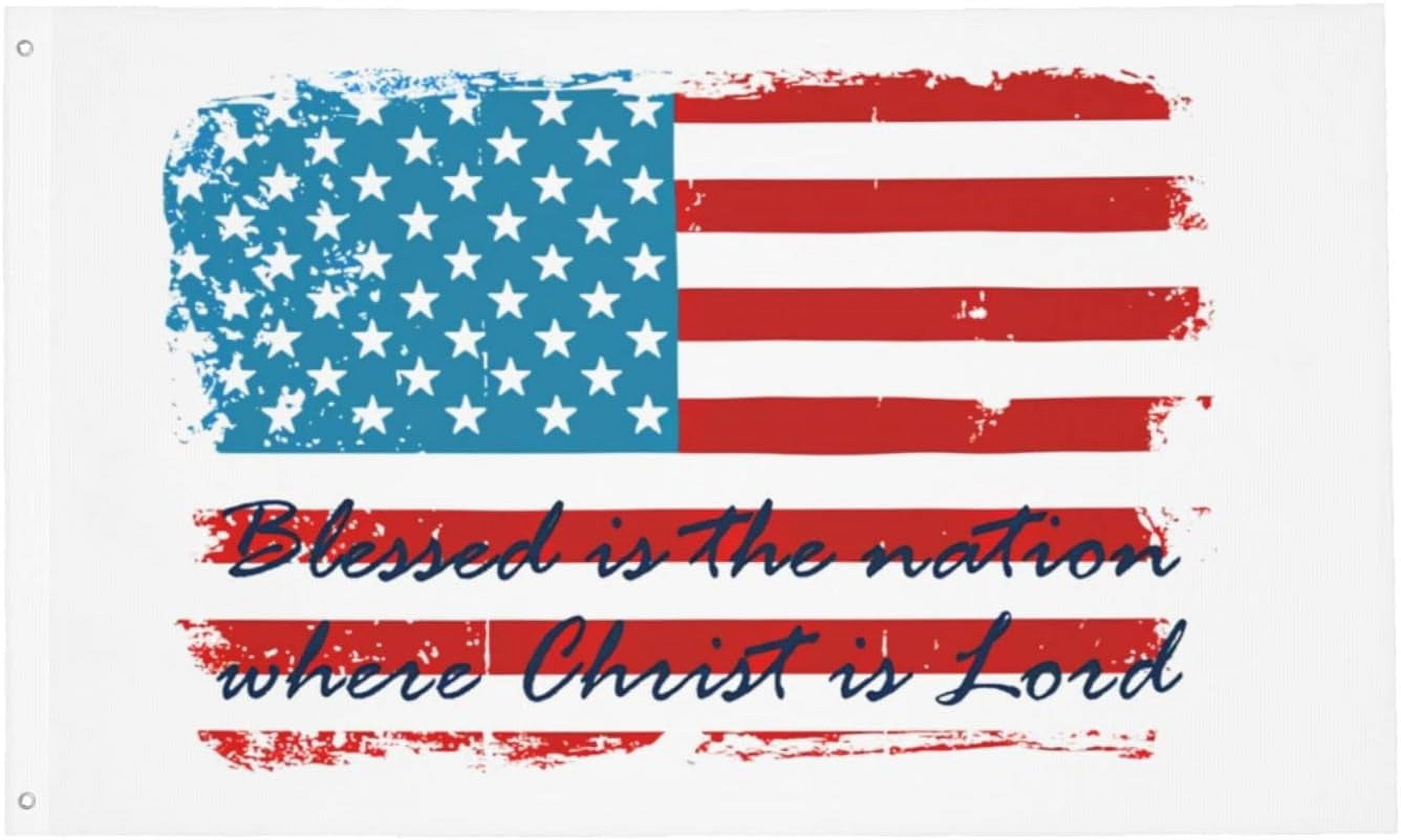 Blessed Is The Nation Where Christ Is Lord Banner With Metal Grommets ...