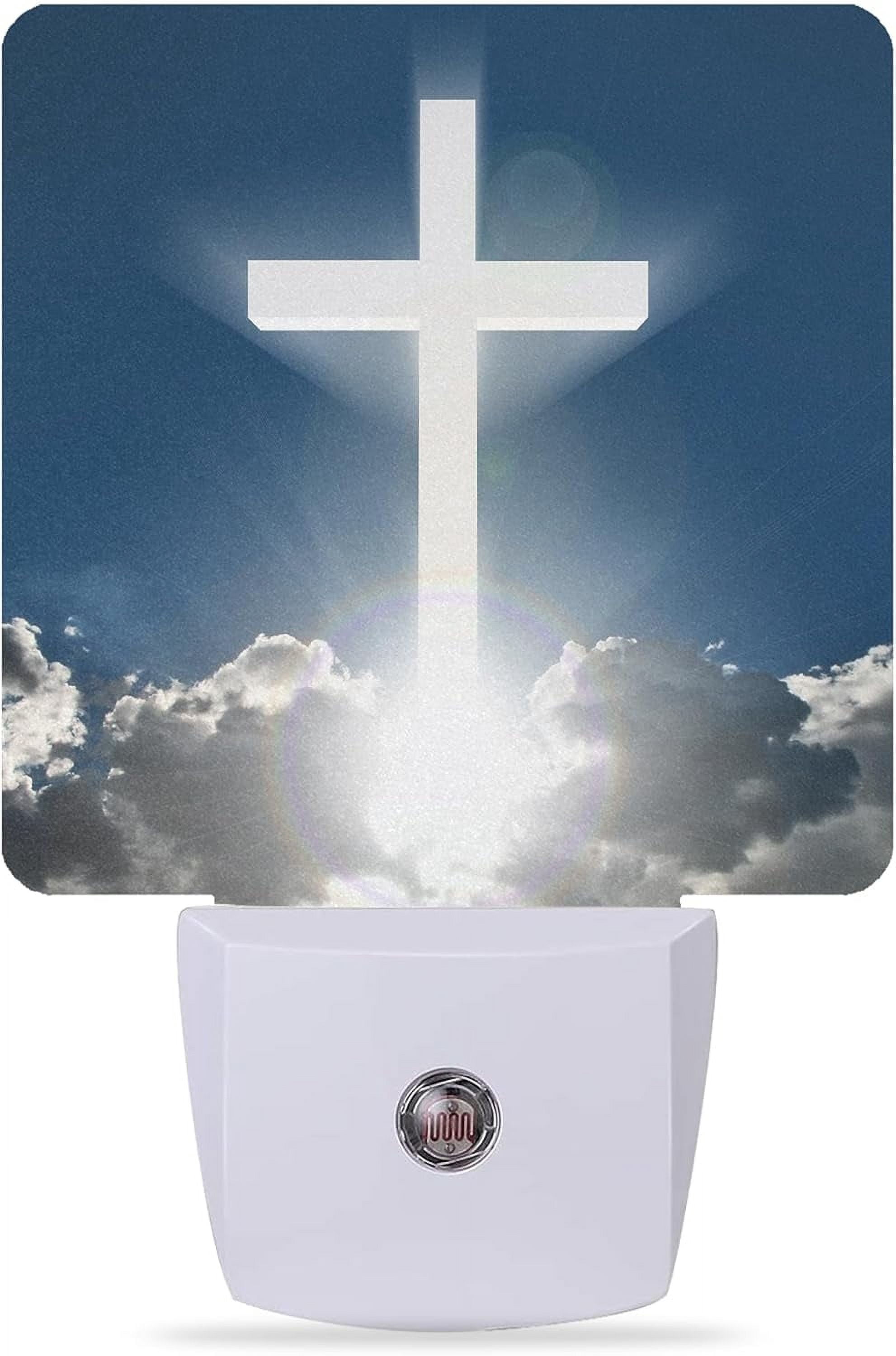 Blessed Night Light,White Cross in Heaven Night Lights Plug into Wall ...
