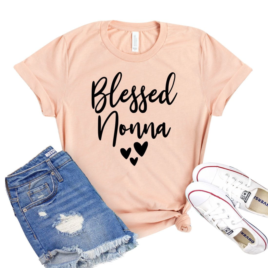 Blessed Nonna Shirt Grandmother Gift Grandma Shirts Women's Nana Tee ...