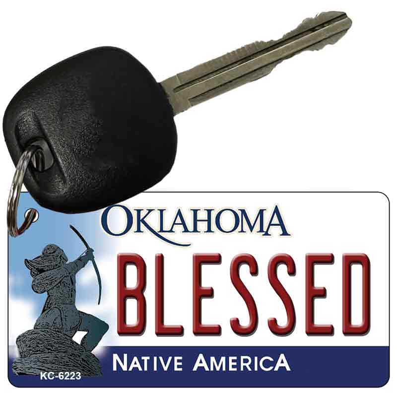 Blessed Oklahoma State License Plate Tag Novelty Key Chain KC-6223 3" x ...