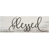 Parisloft Simply Blessed Rustic White Wood Sign, Farmhouse Wall Decor ...