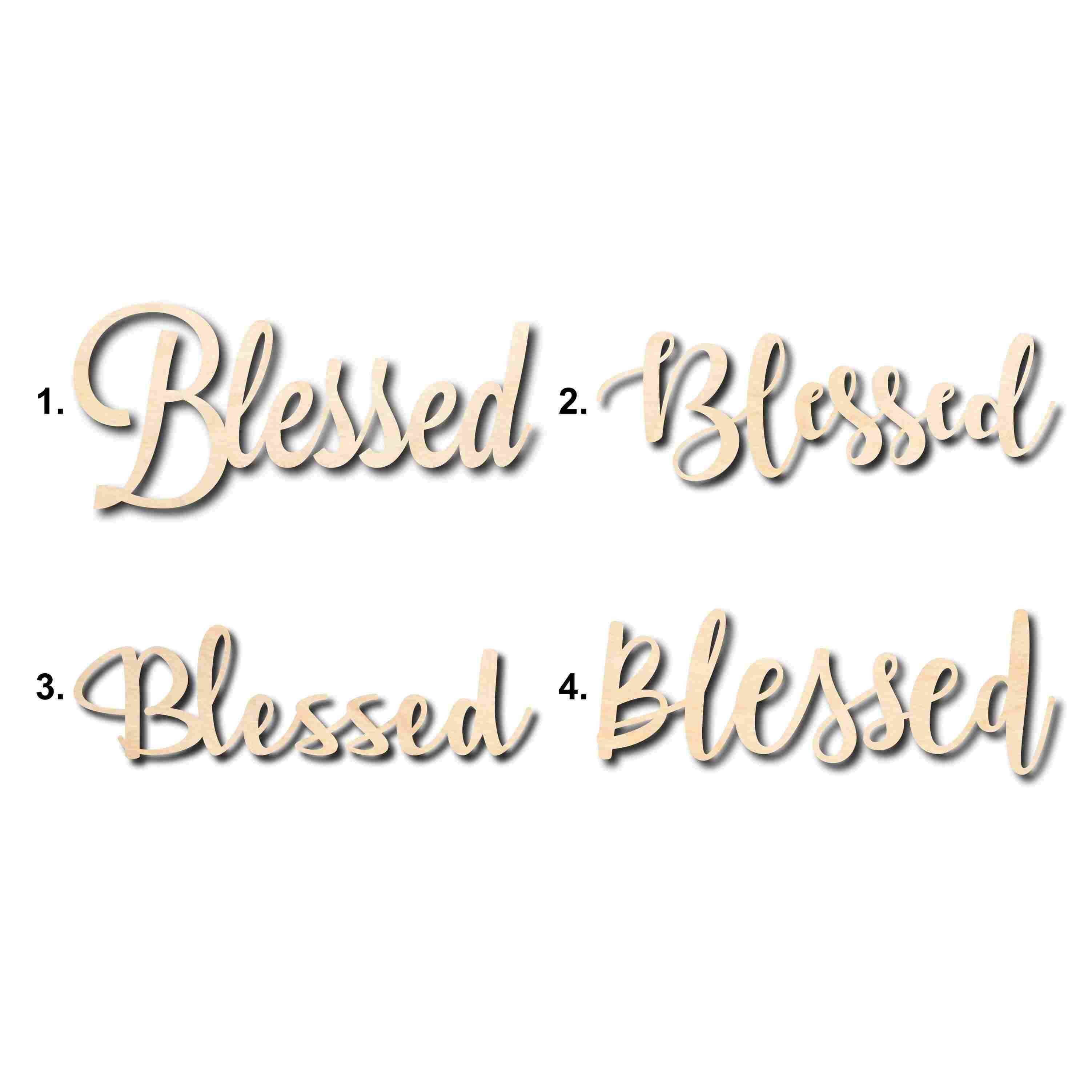 Blessed Sign Unfinished Wood Cutout Home Decor DIY Option 4- 30" Wide ...