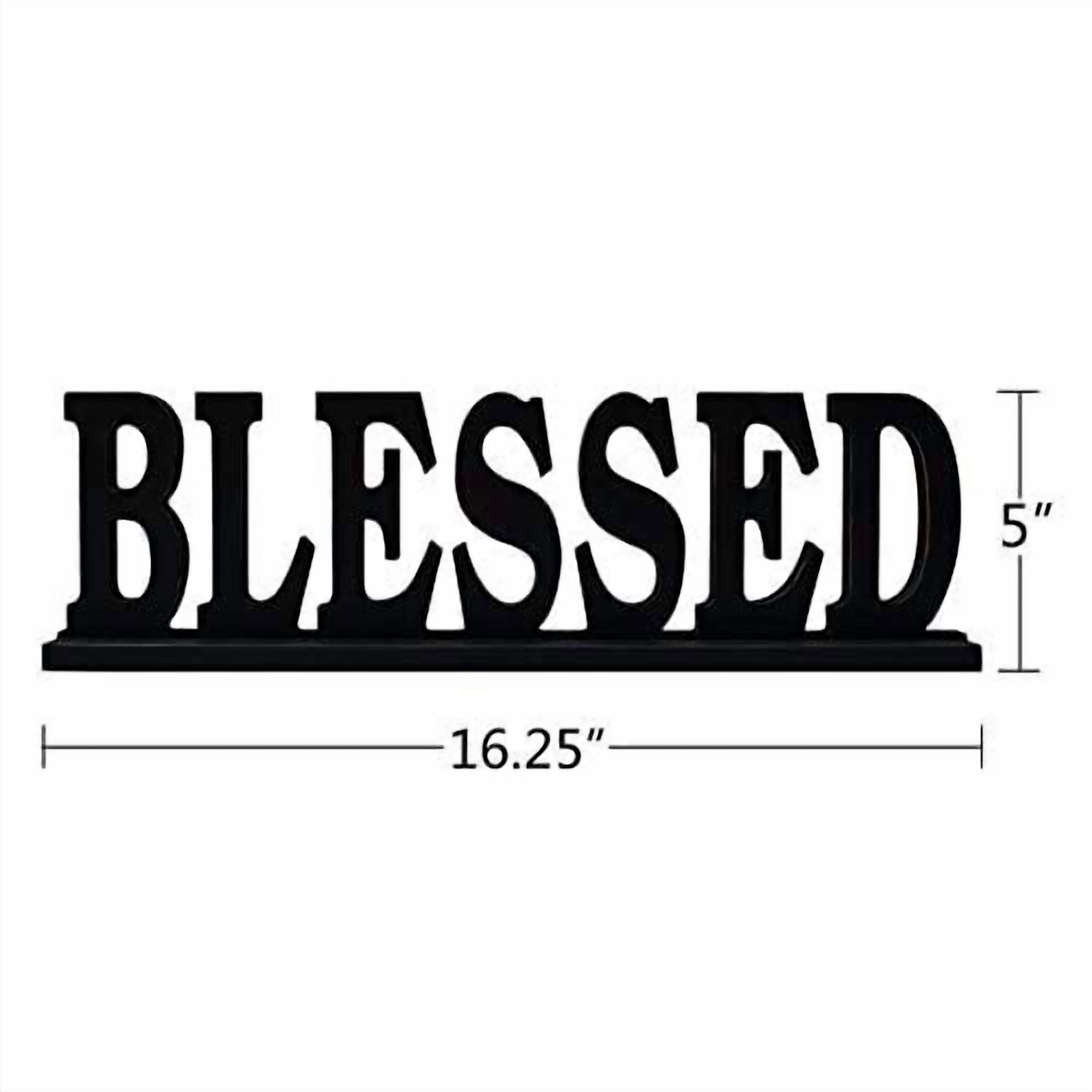 Blessed Sign for Home Decor, Wooden Blessed Block Letters Rustic ...