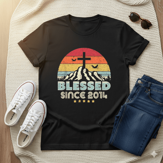 Blessed Since 2014 Vintage Christian Milestone Birthday Unisex T-Shirt ...