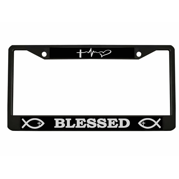 Blessed Style Metal License Plate Frame Personalized/Car Accessories ...