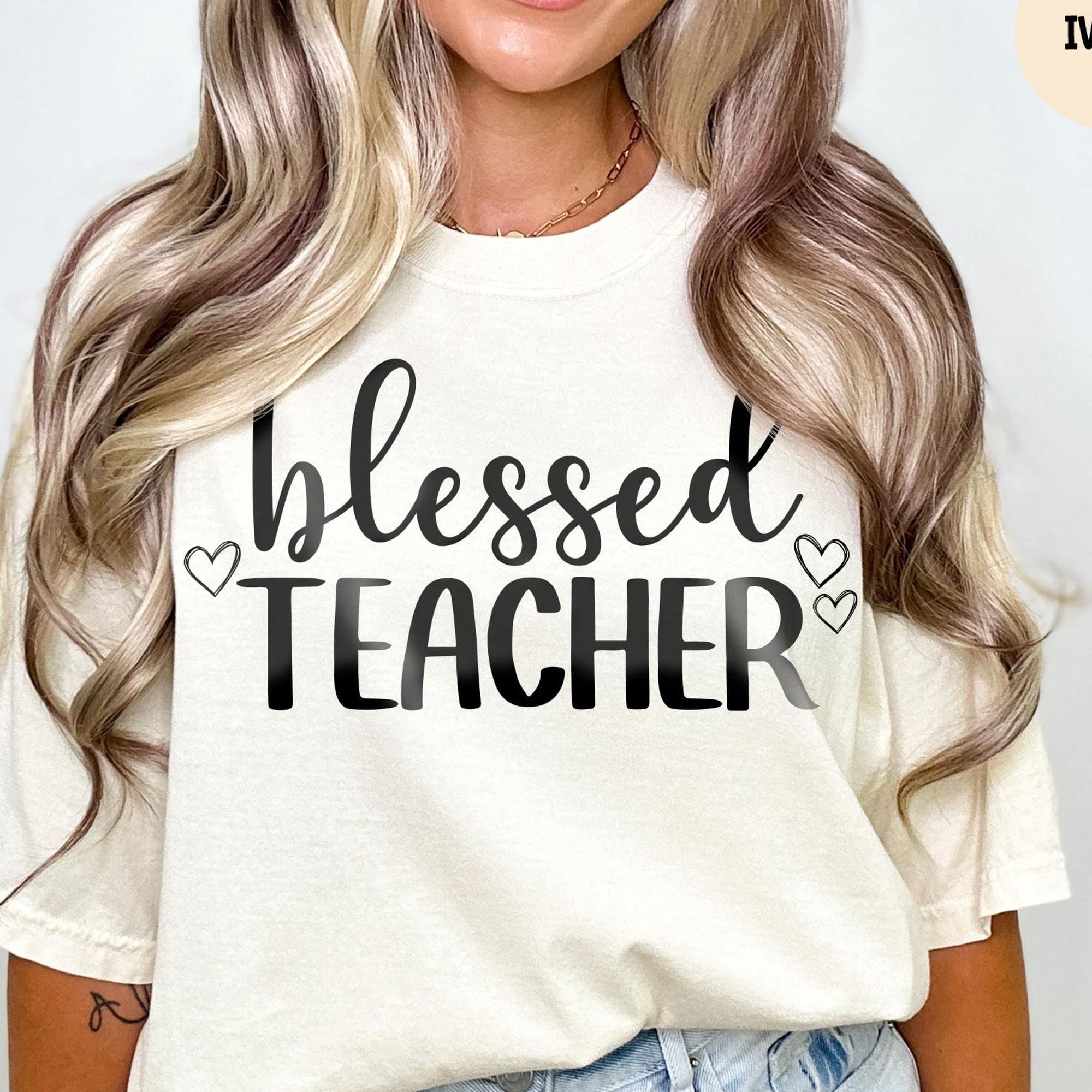 Blessed Teacher Inspirational Shirts Teach Love Inspire Shirt Back To ...