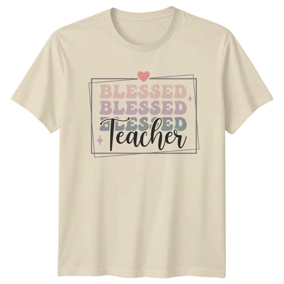 Blessed Teacher T-Shirt Retro Style, Heart Above, Blessed Teacher ...