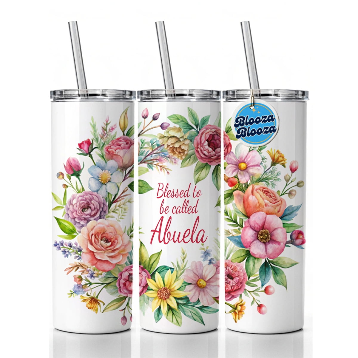 Blessed To Be Called Abuela Spanish Grandma Flowers Floral 20oz ...