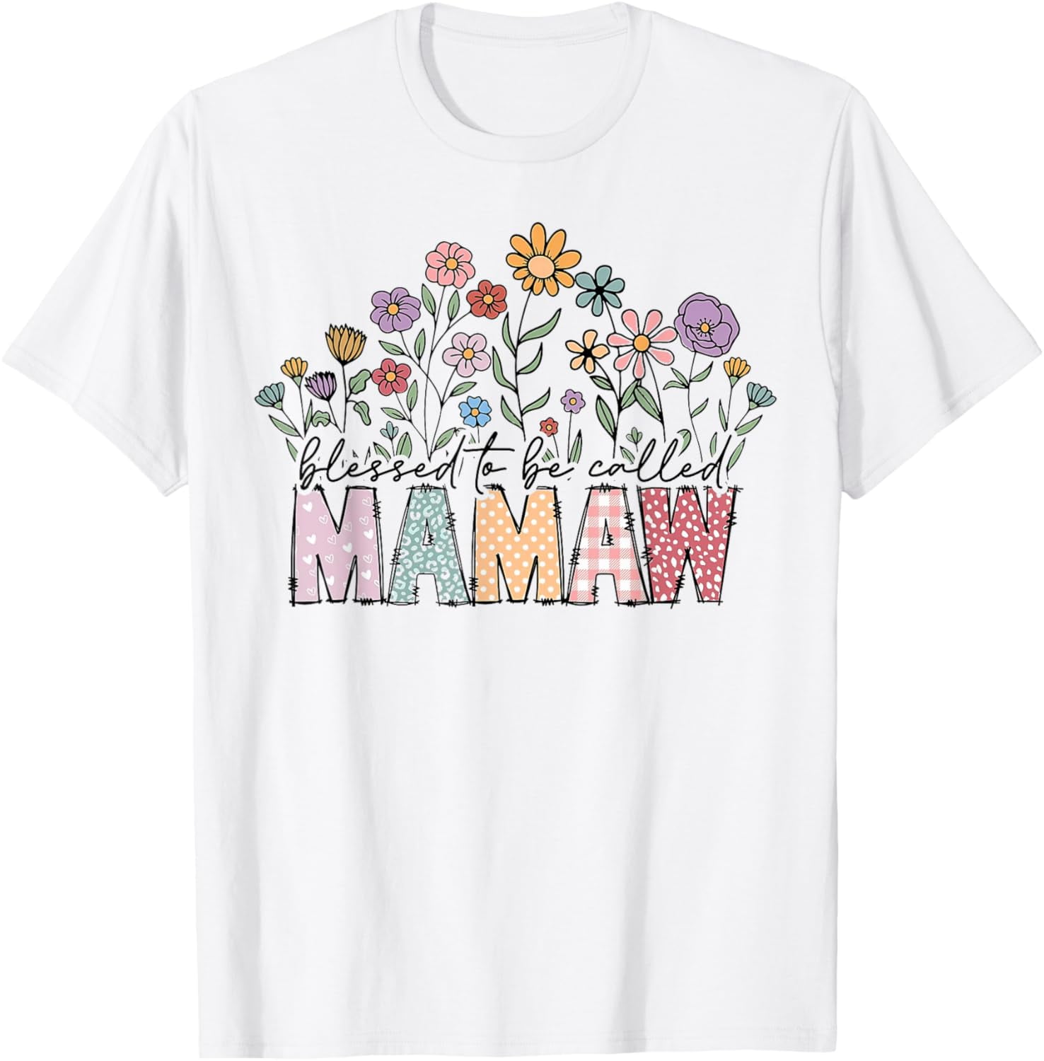 Blessed To Be Called Mamaw Floral T-Shirt - Walmart.com