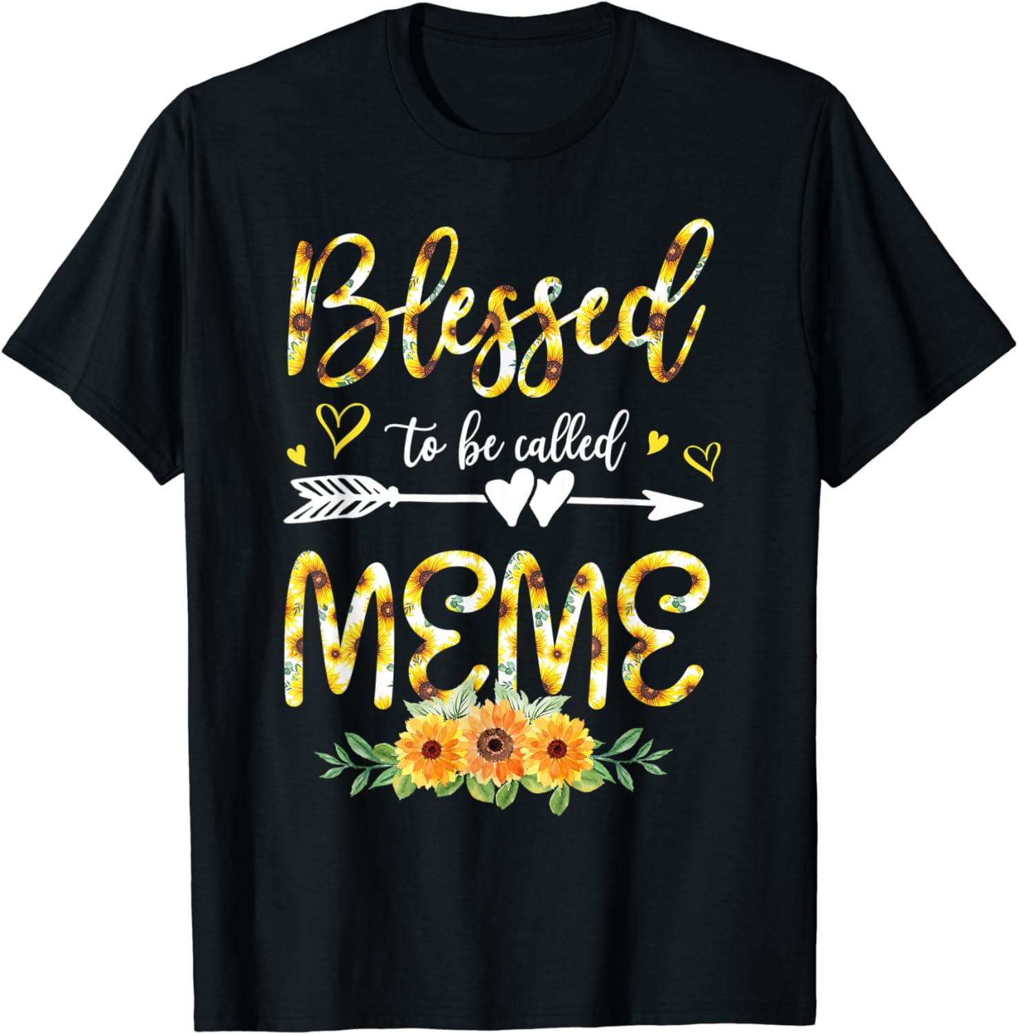 Blessed To Be Called Meme Cute Sunflower T-Shirt - Walmart.com