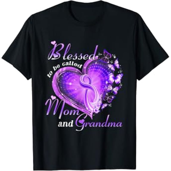 Blessed To Be Called Mom And Grandma Butterfly Grandmother T-Shirt ...