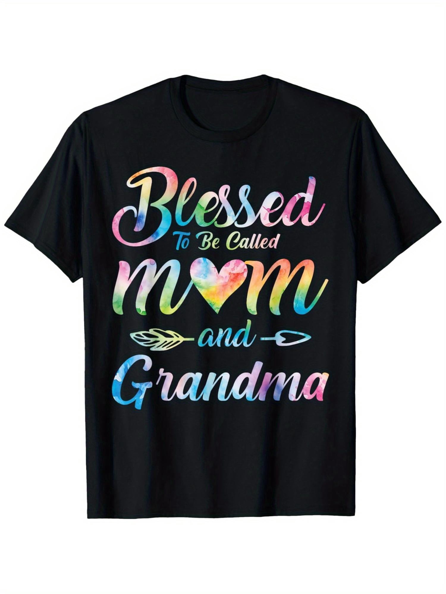 Blessed To Be Called Mom and Grandma Women's Graphic T-Shirt, Colorful ...