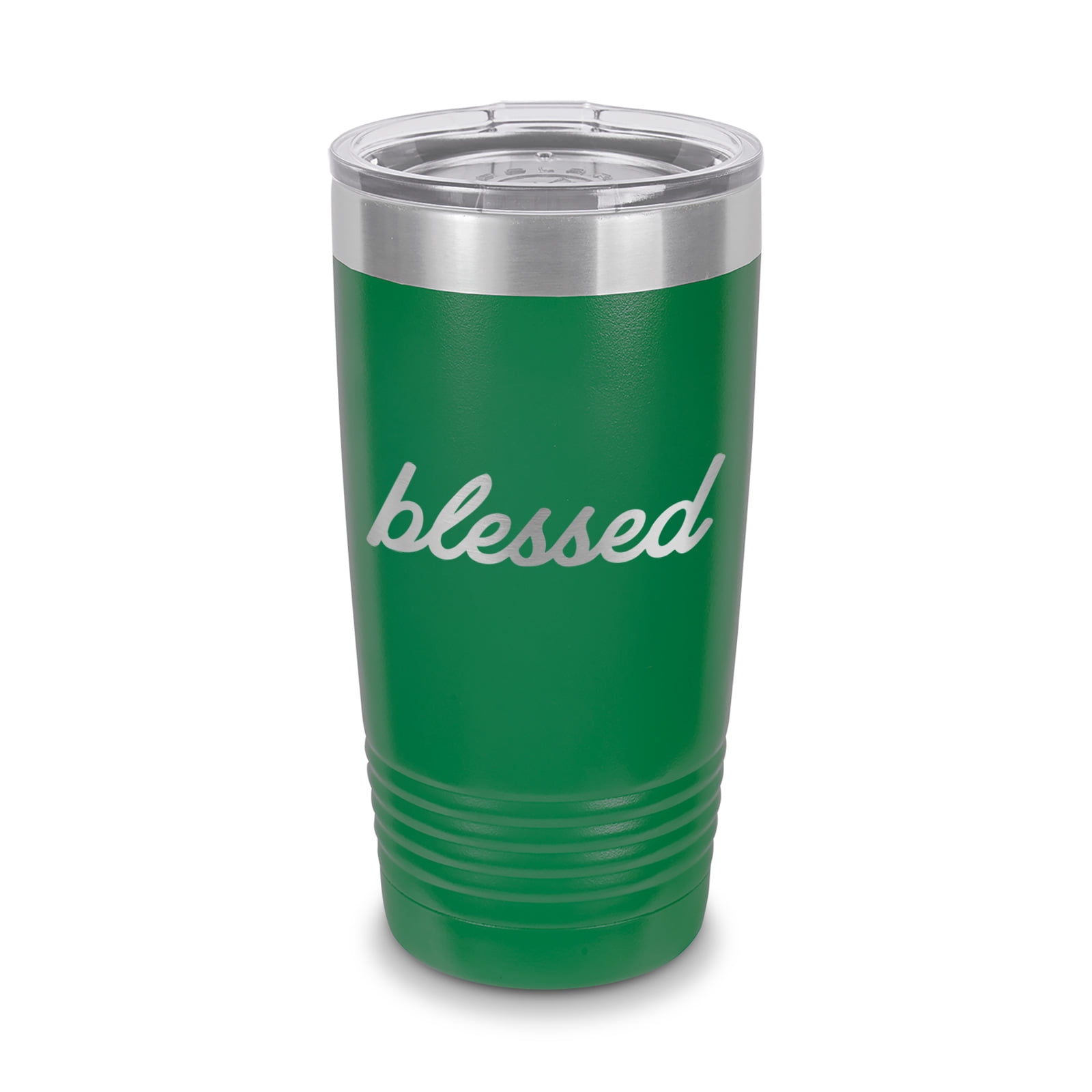 Blessed Tumbler 20 oz - Laser Engraved w/ Clear Lid - Stainless Steel ...