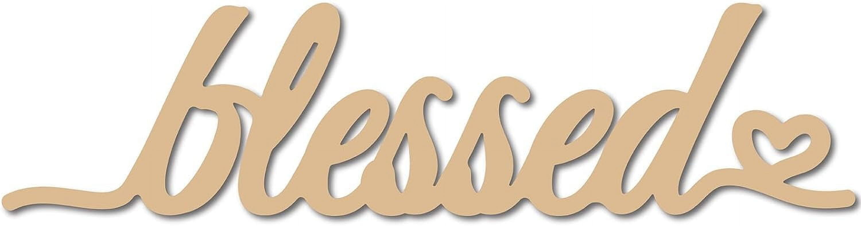 Blessed Unfinished Word Cutout Sign Wooden Crafts DIY Slice ...