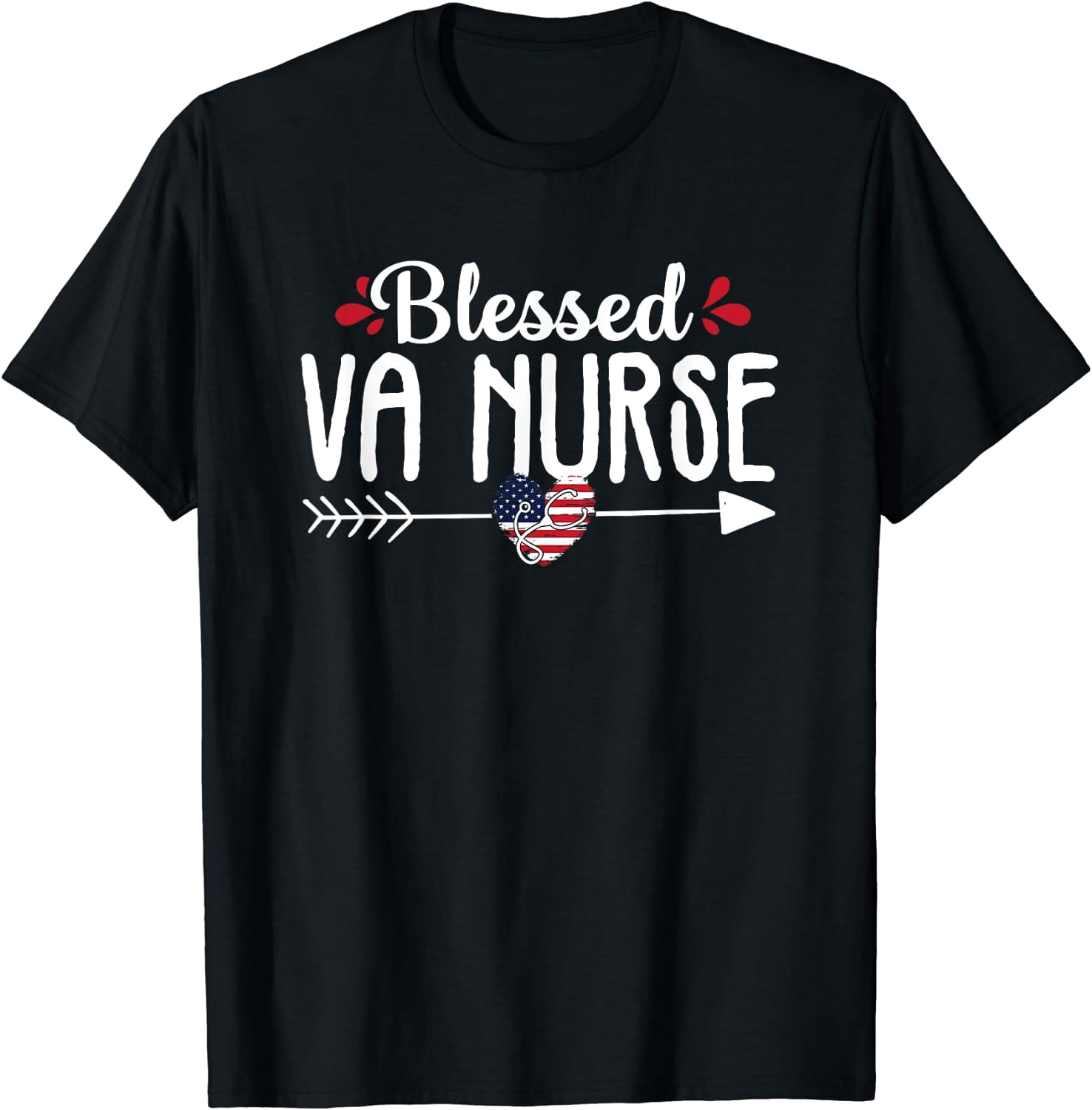 Blessed VA Nurse Cute RN Veteran Nursing women T-Shirt - Walmart.com