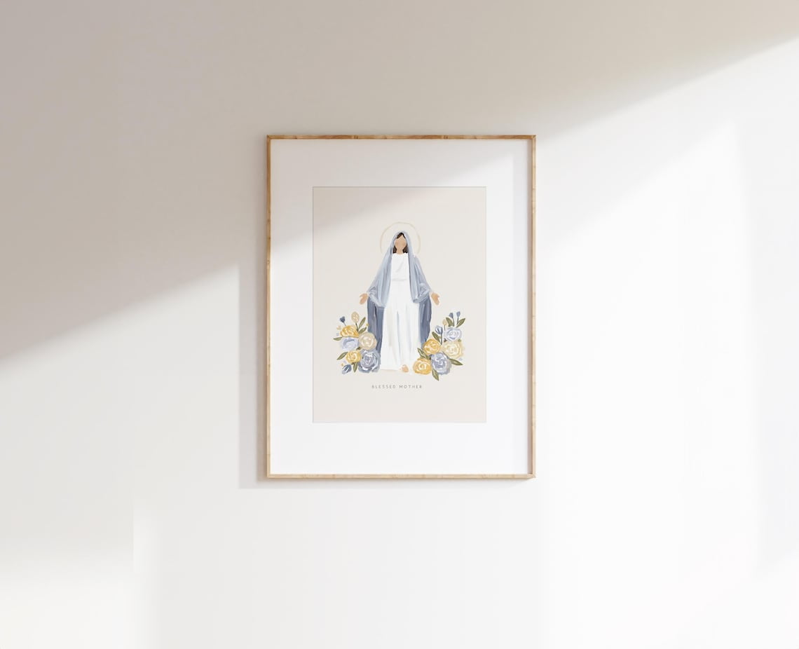 Blessed Virgin Mary Art Print Oil Painting - Catholic Art, Catholic ...