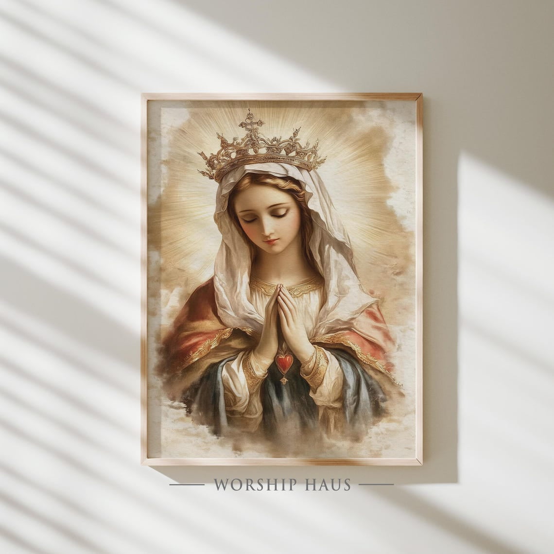 Blessed Virgin Mary Christian Printable Wall Art Virgin Mary Sacred ...