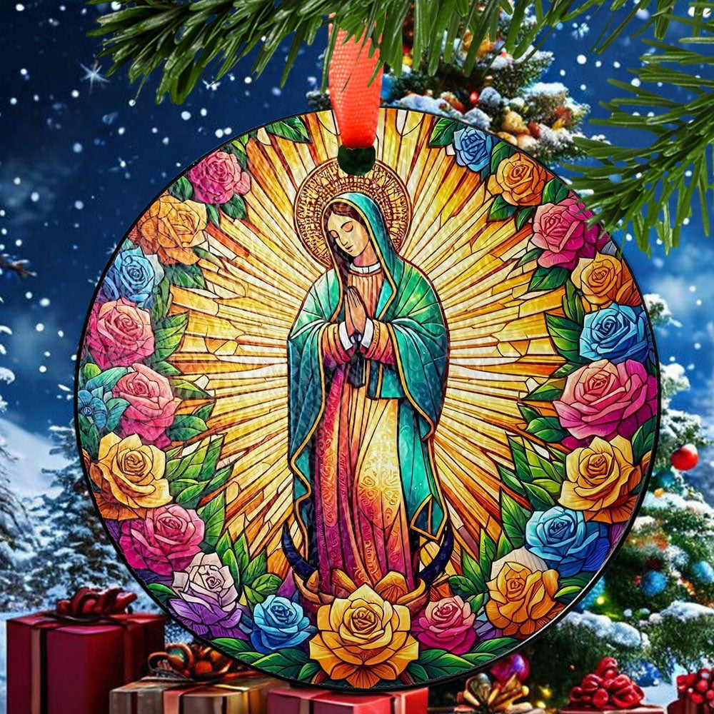 Blessed Virgin Mary Christmas Ornament, Ceramic/Acrylic Ornament ...