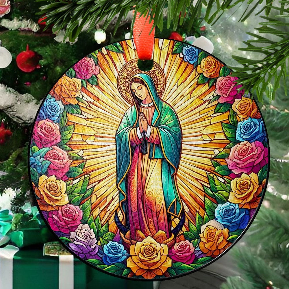Blessed Virgin Mary Heavenly Ornament Suncacher, Mother Mary Window ...