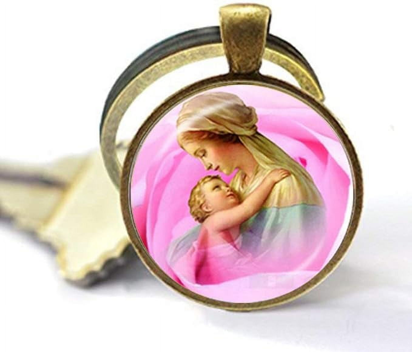 Blessed Virgin Mary Mother of Baby KeyChain Jesus Christ Christian ...