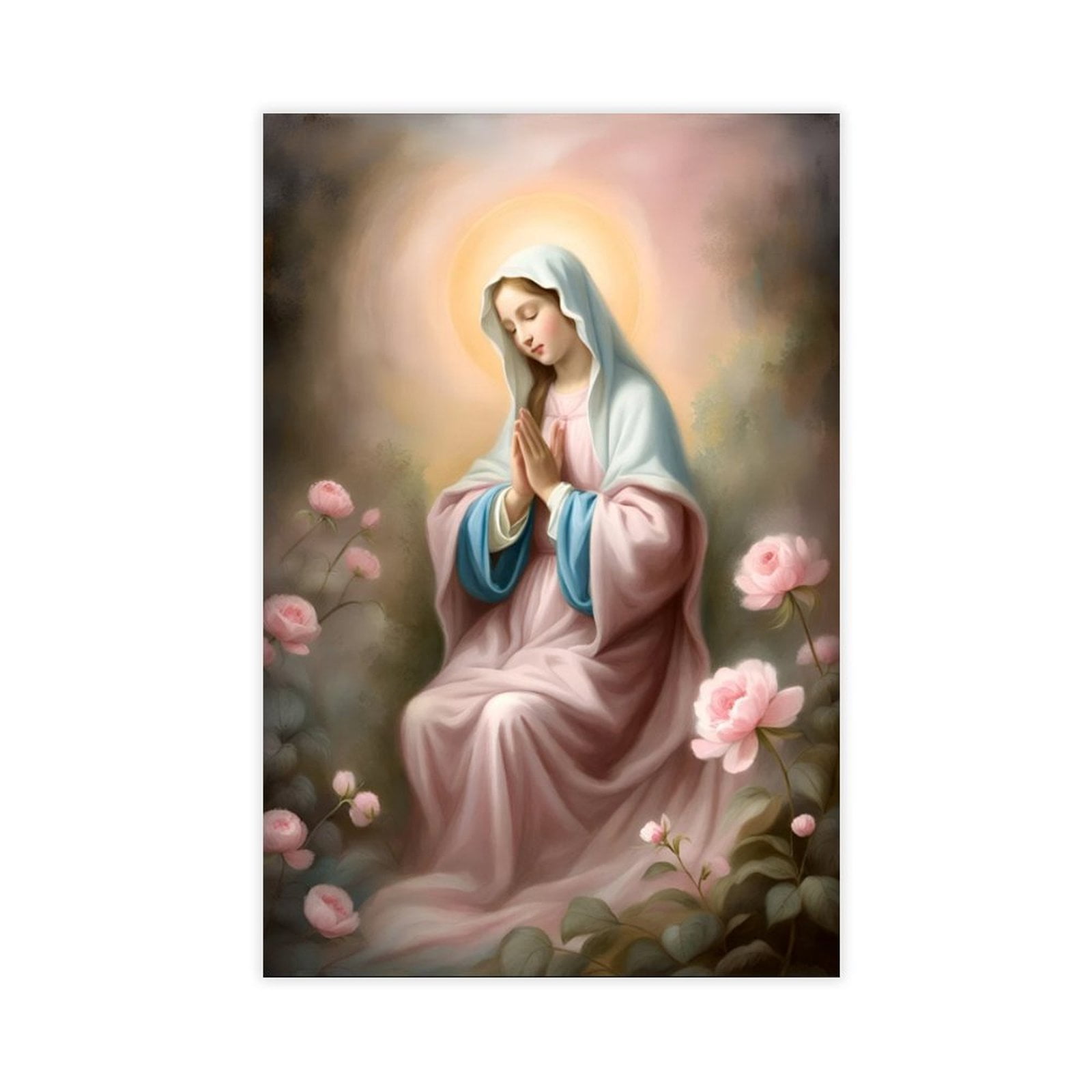 Blessed Virgin Mary Wall Art, Catholic Printable, Christian, Living ...