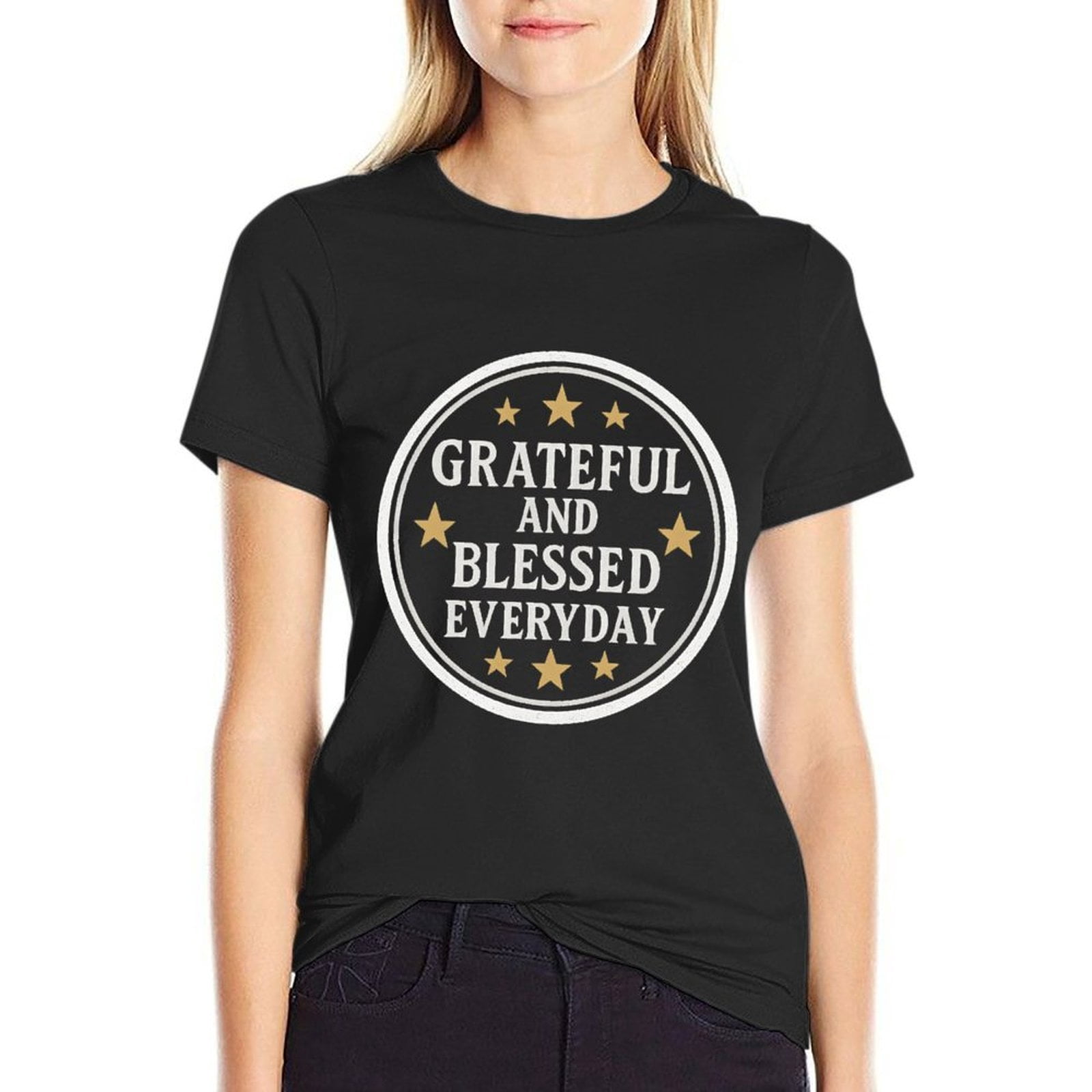 Blessed Women’s Cotton Short Sleeve T-Shirt HD Graphic Print Casual ...
