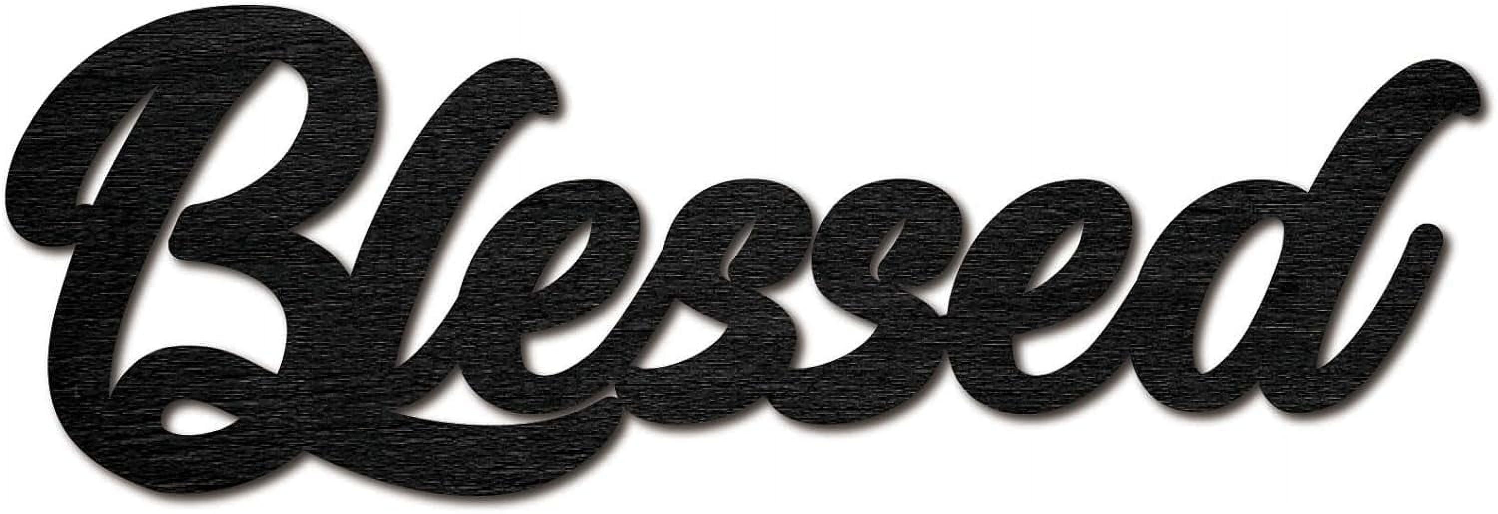 Blessed Wood Sign Art Blessed Letter Sign Laser Cut Wood Decor Door ...