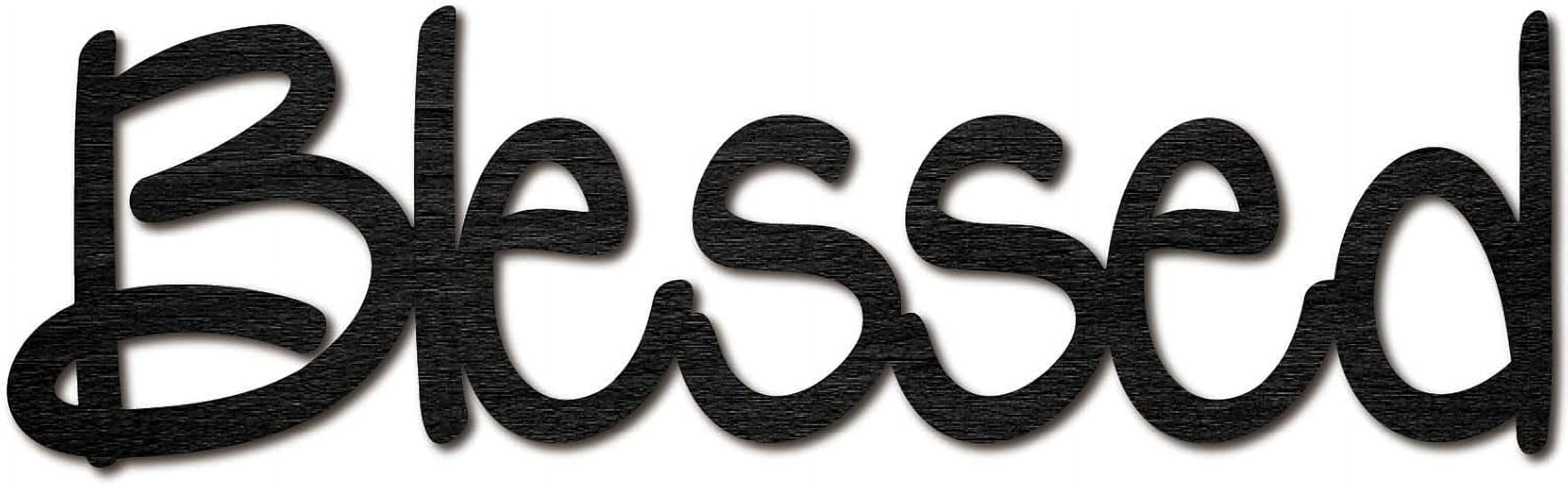 Blessed Word Cutout Sign Laser Cut Wood Letter Sign Black Wall Decor ...