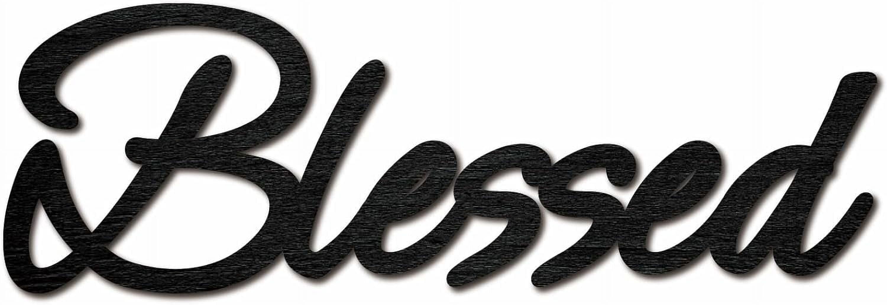 Blessed Word Cutout Unfinished Wooden Words Decorative Sign Wood ...