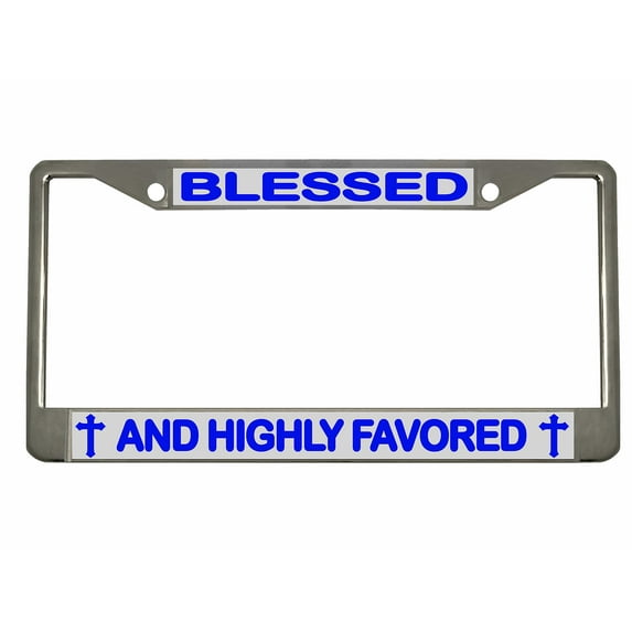 Blessed and Highly Favored Style Jesus Metal License Plate Frame ...