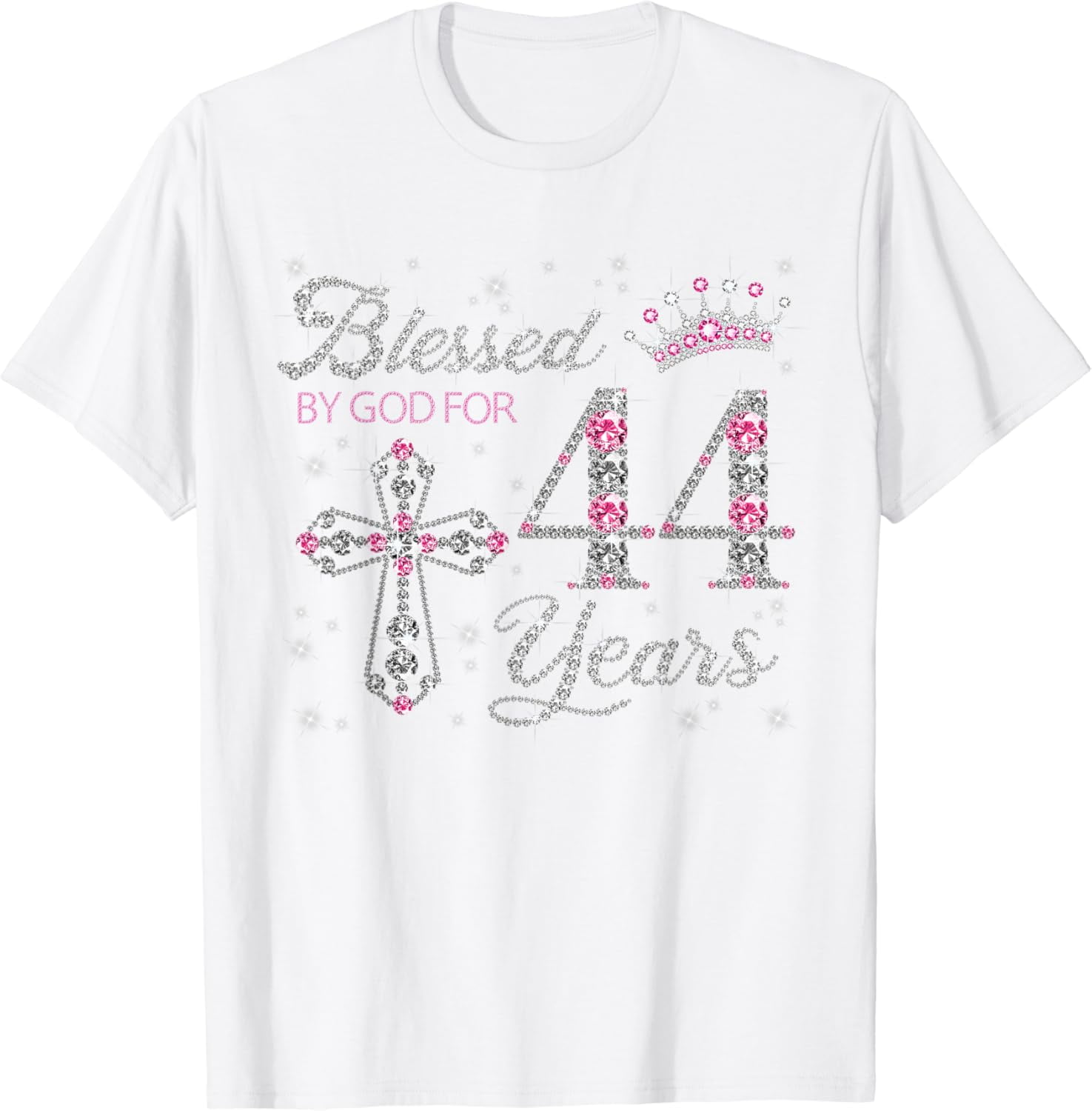 Blessed by God For 44 Years Old 44th Birthday Gift For Women T-Shirt ...
