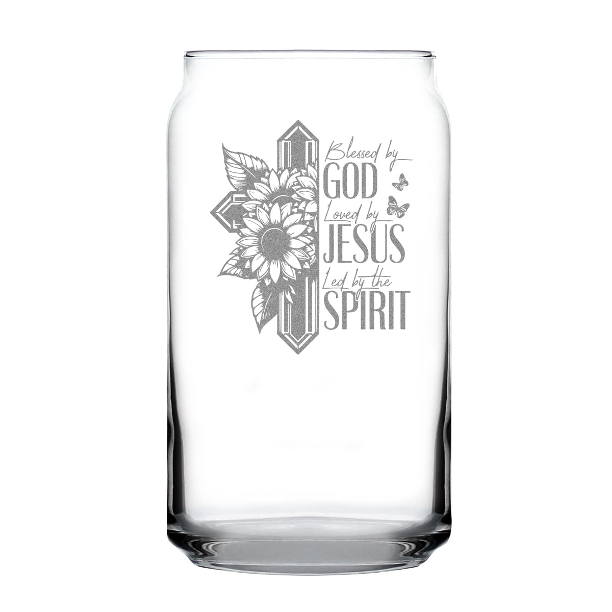 Blessed by God Loved Jesus Led the Spirit, Christian Inspired Etched ...