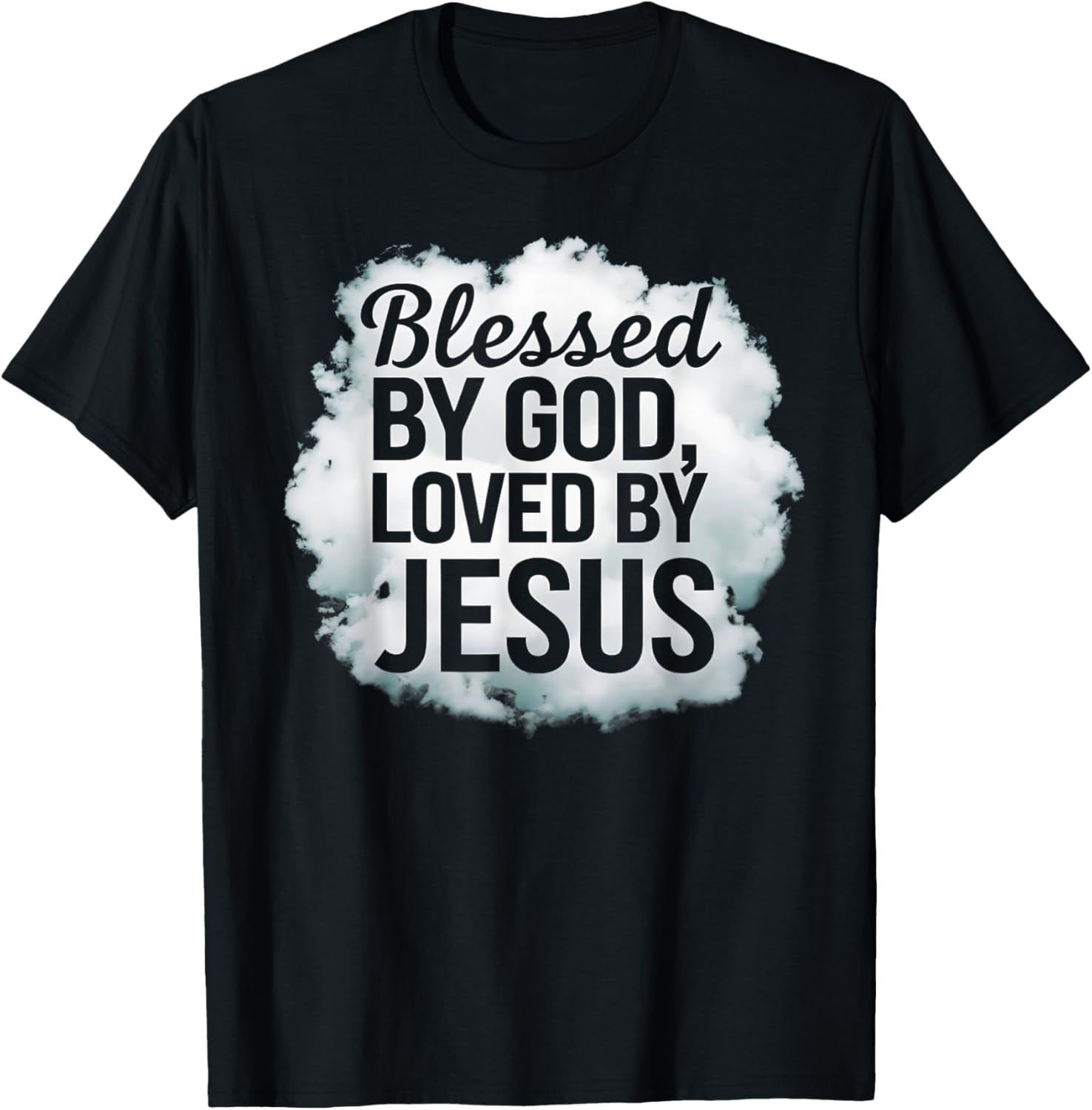 Blessed by God Loved by Jesus Christian Faith Retro Believer T-Shirt ...