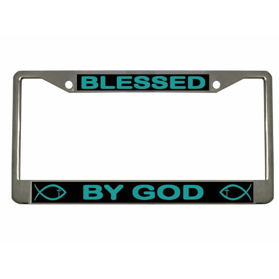 Blessed by God Style Religious Metal License Plate Frame Personalized ...