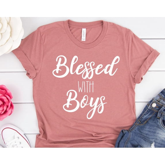 Blessed with Boys TShirt Mom of Boys Mom Shirt Cute Mom Shirt Mom ...