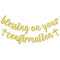 Blessing On Your Confirmation Gold Glitter Banner with Crosses ...