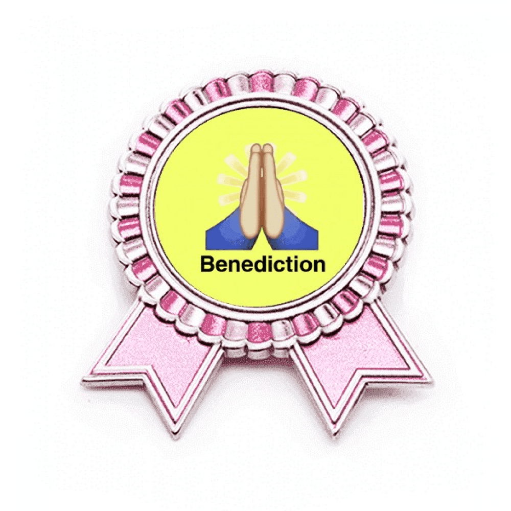 Blessing Prayer Expression Hands Badge Brooch Pin Pink Winner Award ...