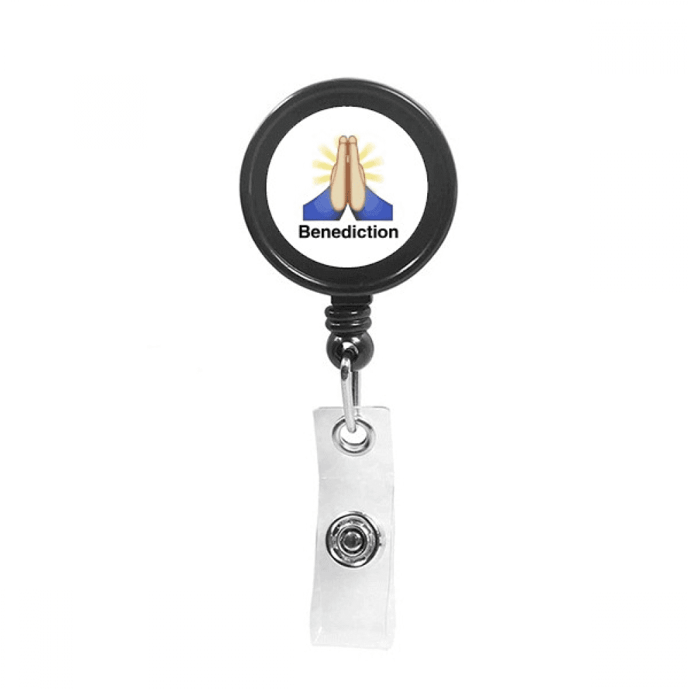 Blessing Prayer Expression Hands Retractable Keychain Badge Holder ID ...