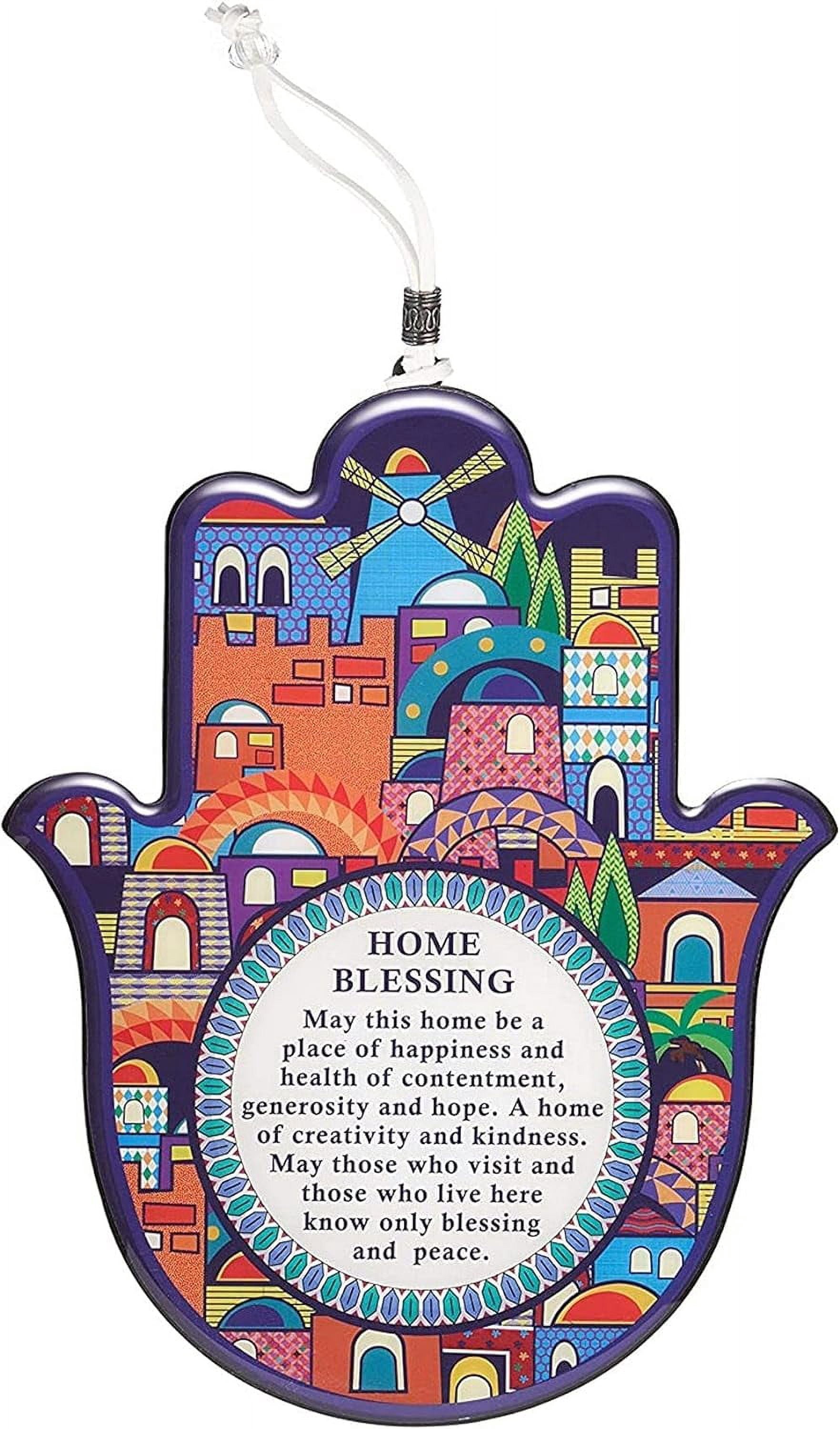 Blessing for Home Good Luck Wall Jerusalem Background Hamsa Hand in ...