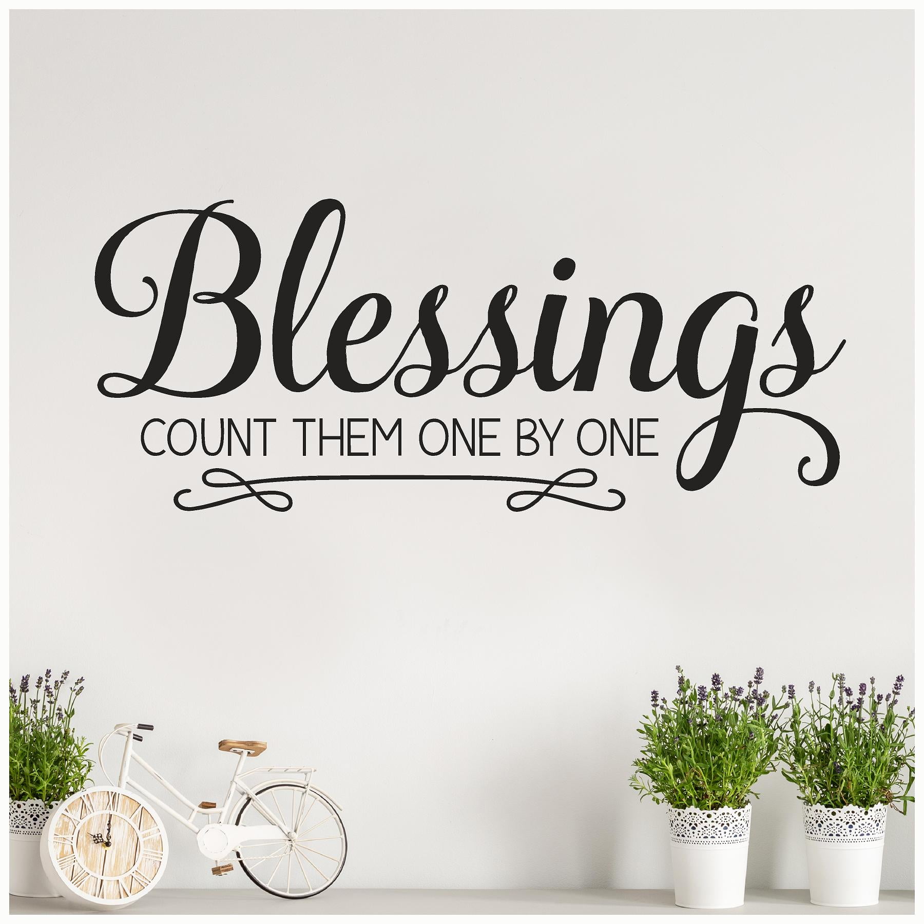 Blessings Count Them One By One Vinyl Lettering Wall Decal Blessing ...