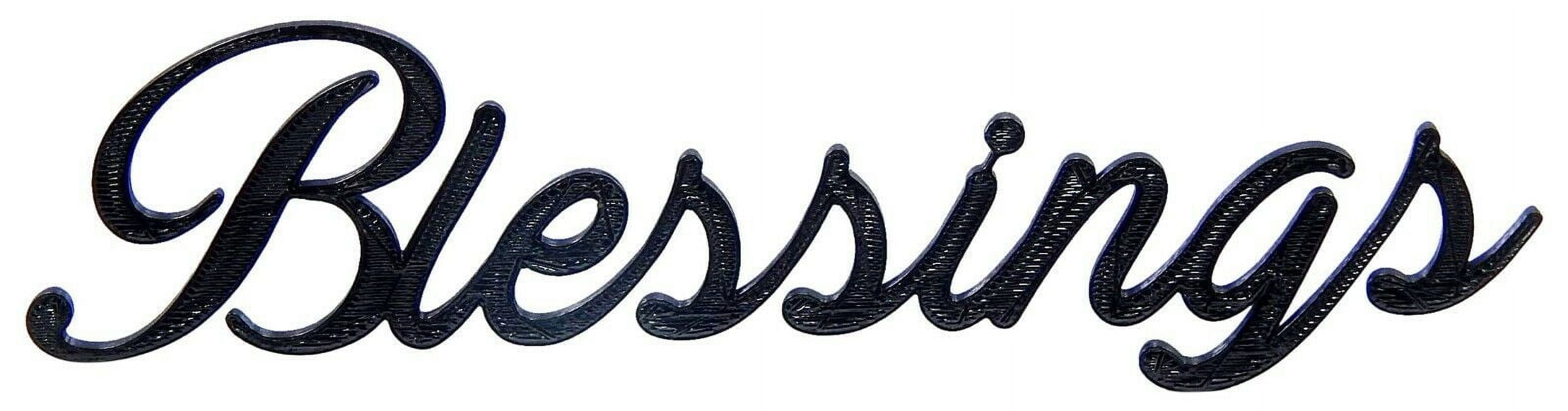 Blessings Word Art Sign Kitchen Home Deco Wall Hanging Cursive Script ...