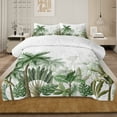 BlessLiving 3Pcs Botanical Comforter Set Queen, Green Palm Tree Bedding ...