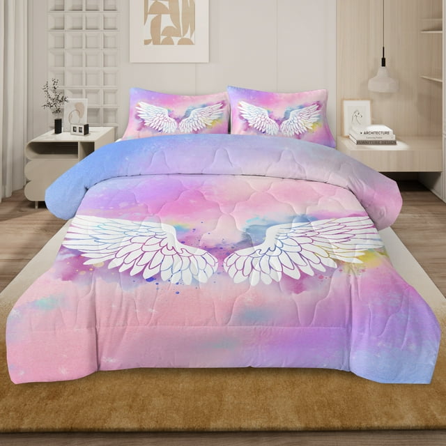 Blessliving Kids Comforter Set, Twin Size, Ultra Soft 3 Pieces Rainbow ...