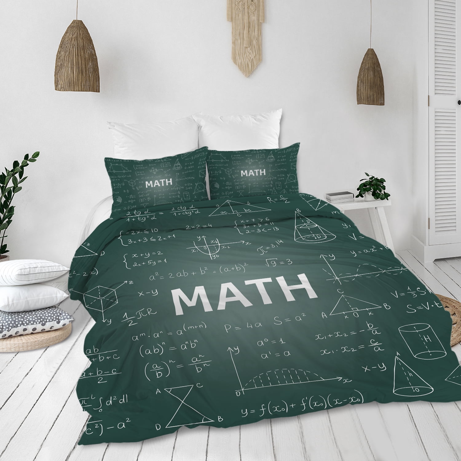 Blessliving Green Duvet Cover Set King Size Soft Bedding Set Teen Adult ...