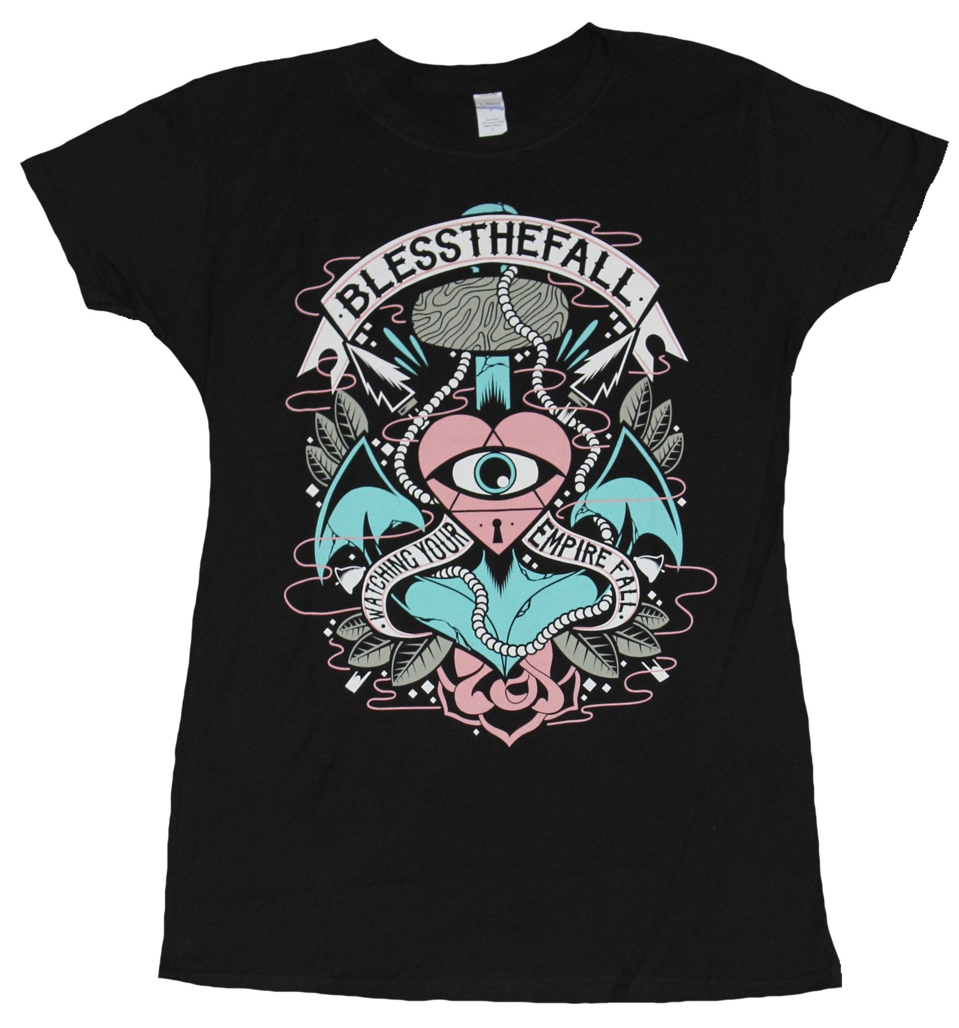 Blessthefall Bless the Fall Girls Juniors T-Shirt - Heart Eye Watching ...