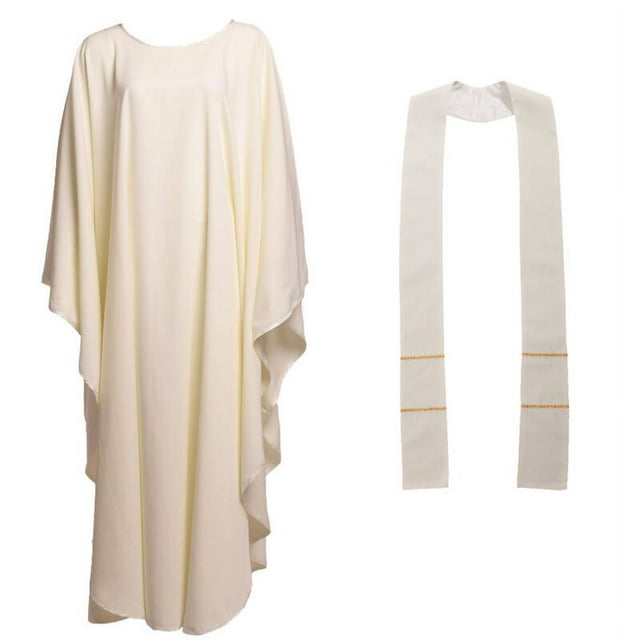 Blessume White Church Clergy Vestments Priests Chasuble Solid Color ...