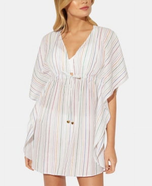 Bleu Rod Beattie White Passage to India Caftan Metallic Cover Up Medium ...