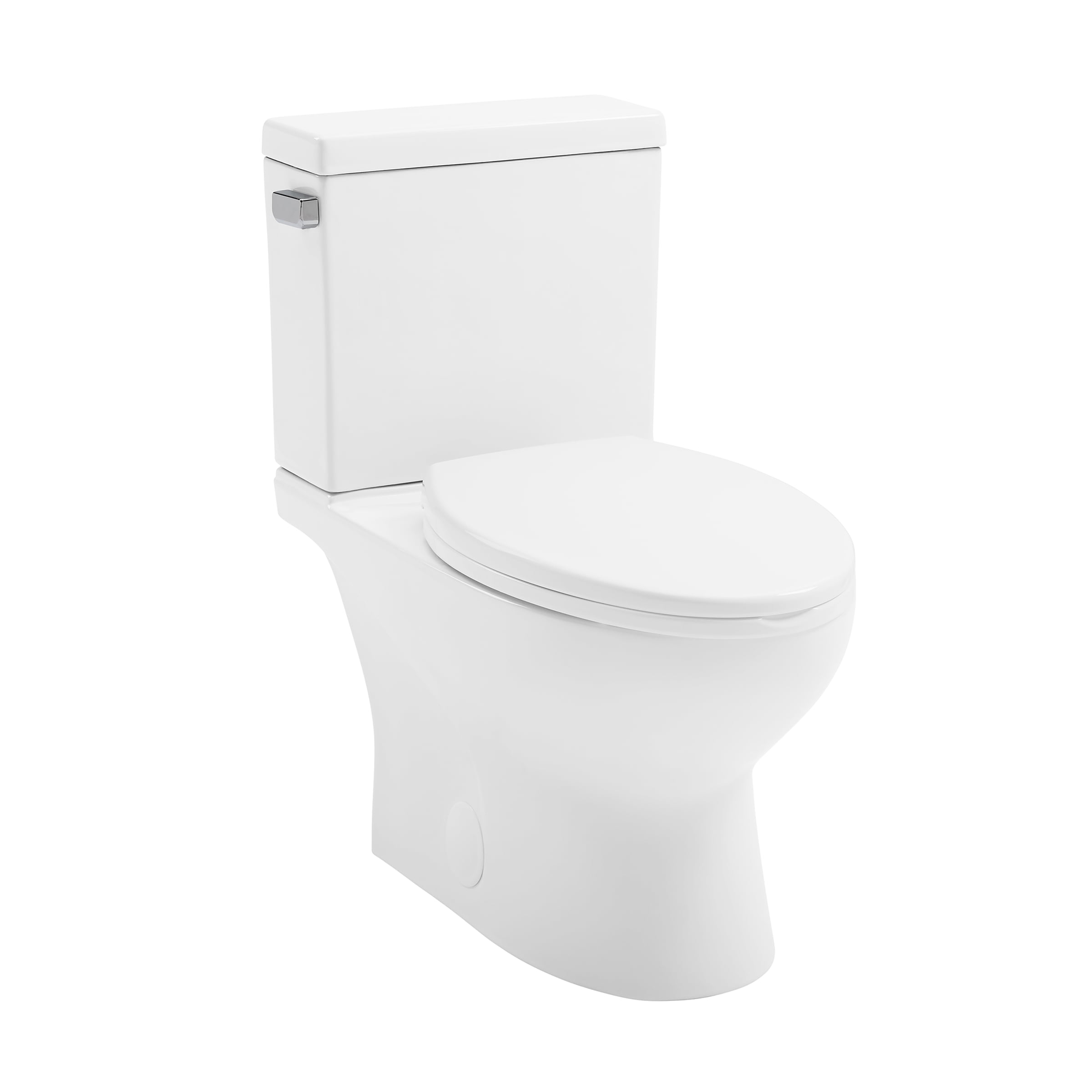 Bleu Two-Piece Elongated Toilet Left Side Flush Handle Toilet 1.28 gpf ...