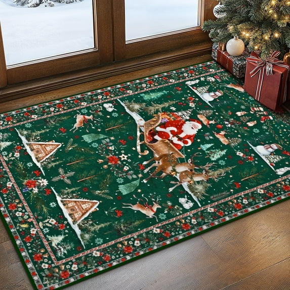 Bleum Cade Christmas Area Rugs 2x3,Santa Claus Non Slip Washable ...